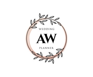 Aw initials letter wedding monogram logos Vector Image