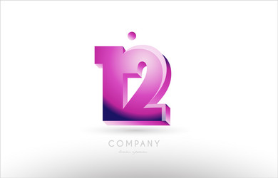 Black and white 12 number logo icon design Vector Image