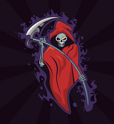 Red grim reaper creature Royalty Free Vector Image