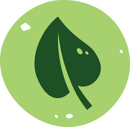 Round label with leaves Royalty Free Vector Image