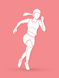 Start running people action Royalty Free Vector Image