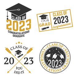 Class of 2023 graduate congrats emblem circle Vector Image