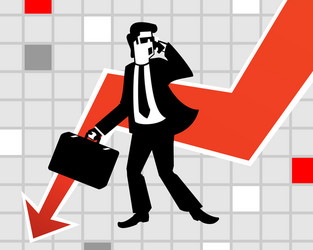 Businessman in panic Royalty Free Vector Image