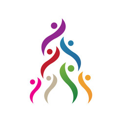 Abstract connected unity people community logo Vector Image