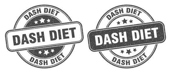 Dash diet stamp label round grunge sign Royalty Free Vector