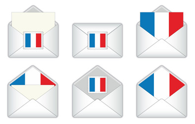 Postage stamp envelope with france flag Royalty Free Vector