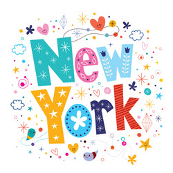 New york city icons and typography design Vector Image
