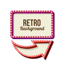 Night retro sign with lights Royalty Free Vector Image