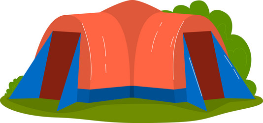 Camp with tent in summer forest Royalty Free Vector Image