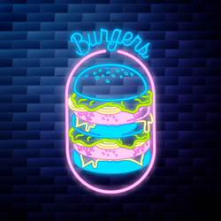 Fast food color gradient isometric icons Vector Image