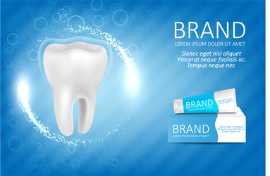 Whitening toothpaste ad realistic Royalty Free Vector Image