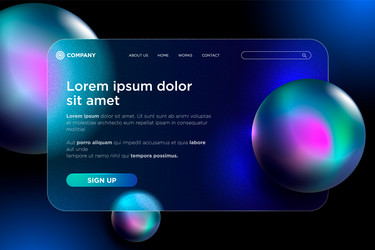 Glass morphism style template web abstract shapes Vector Image