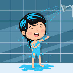 Kid bathing Royalty Free Vector Image - VectorStock