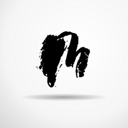 Hand painted letter m dry brush modern lettering Vector Image