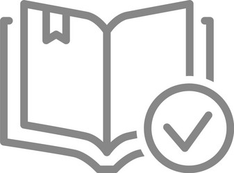 Book icon with check mark or textbook and album Vector Image