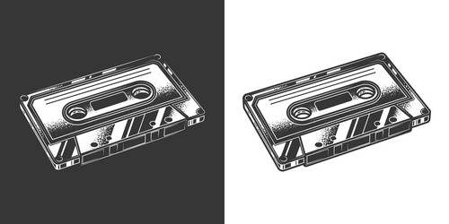 An icon of old audio cassette Royalty Free Vector Image