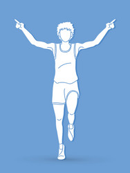 Running action marathon runner start Royalty Free Vector