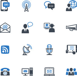 Business icons set 2 - blue series Royalty Free Vector Image