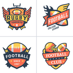 College rugby team emblems Royalty Free Vector Image
