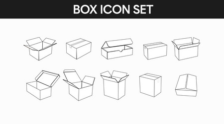 Isolated set of carton boxes Royalty Free Vector Image