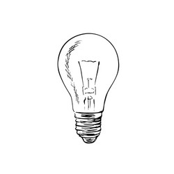 Light bulb sketch linear glowing Royalty Free Vector Image