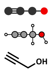 Propargyl alcohol molecule skeletal formula Vector Image