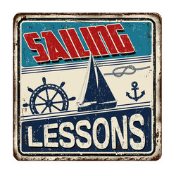 Boat trips vintage rusty metal sign Royalty Free Vector