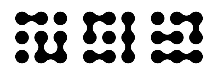 Connected dots icon circles pattern sign Vector Image