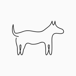 Minimalist line art dogs set Royalty Free Vector Image