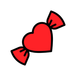 Heart candy filled style icon editable outline Vector Image