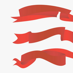 Red ribbons horizontal Royalty Free Vector Image
