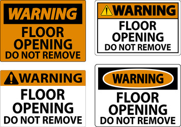 Warning sign floor opening do not remove Vector Image
