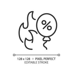 2d simple thin line white flame and balloon Vector Image