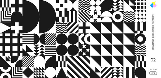 Bauhaus pattern abstract geometric shapes Vector Image