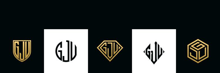 Initial letters hvk logo designs bundle Royalty Free Vector