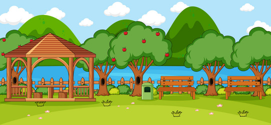 Cartoon urban park kids playground in the nature b