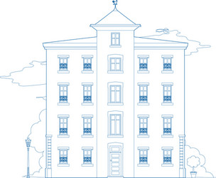 Blue building Royalty Free Vector Image - VectorStock