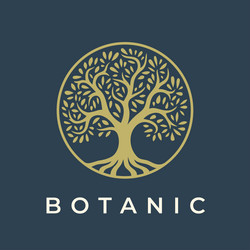 Botanic tree logo mark icon design Royalty Free Vector Image