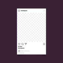 Photo frame inspired instagram post interface Vector Image