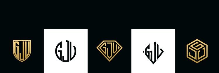 Initial letters gsf logo designs bundle Royalty Free Vector