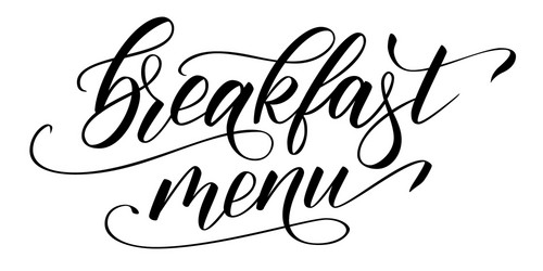Modern brush calligraphy lunch menu Royalty Free Vector