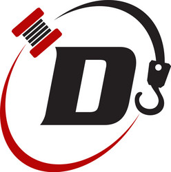 Crane hook towing letter d Royalty Free Vector Image