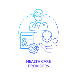 Health care providers blue concept icon Royalty Free Vector