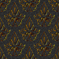 Seamless black with gold stripe floral background Vector Image