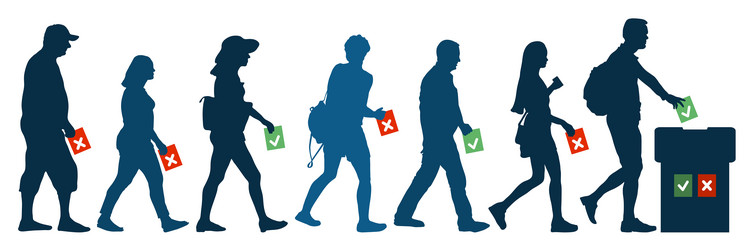 Election silhouette of people voting crowd Vector Image