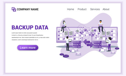 Modern flat design concept backup data copying Vector Image