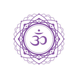 Sahasrara crown chakra is lotus flower on vintage Vector Image