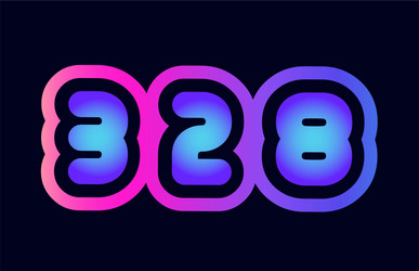 Pink white blue number 328 logo company icon Vector Image