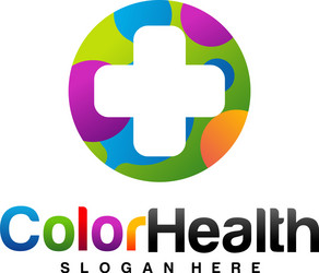 Colorful health logo design concept Royalty Free Vector
