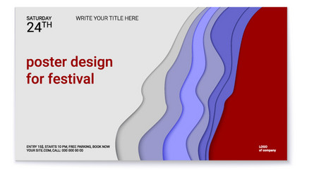 Poster design with a pattern of cut paper Vector Image